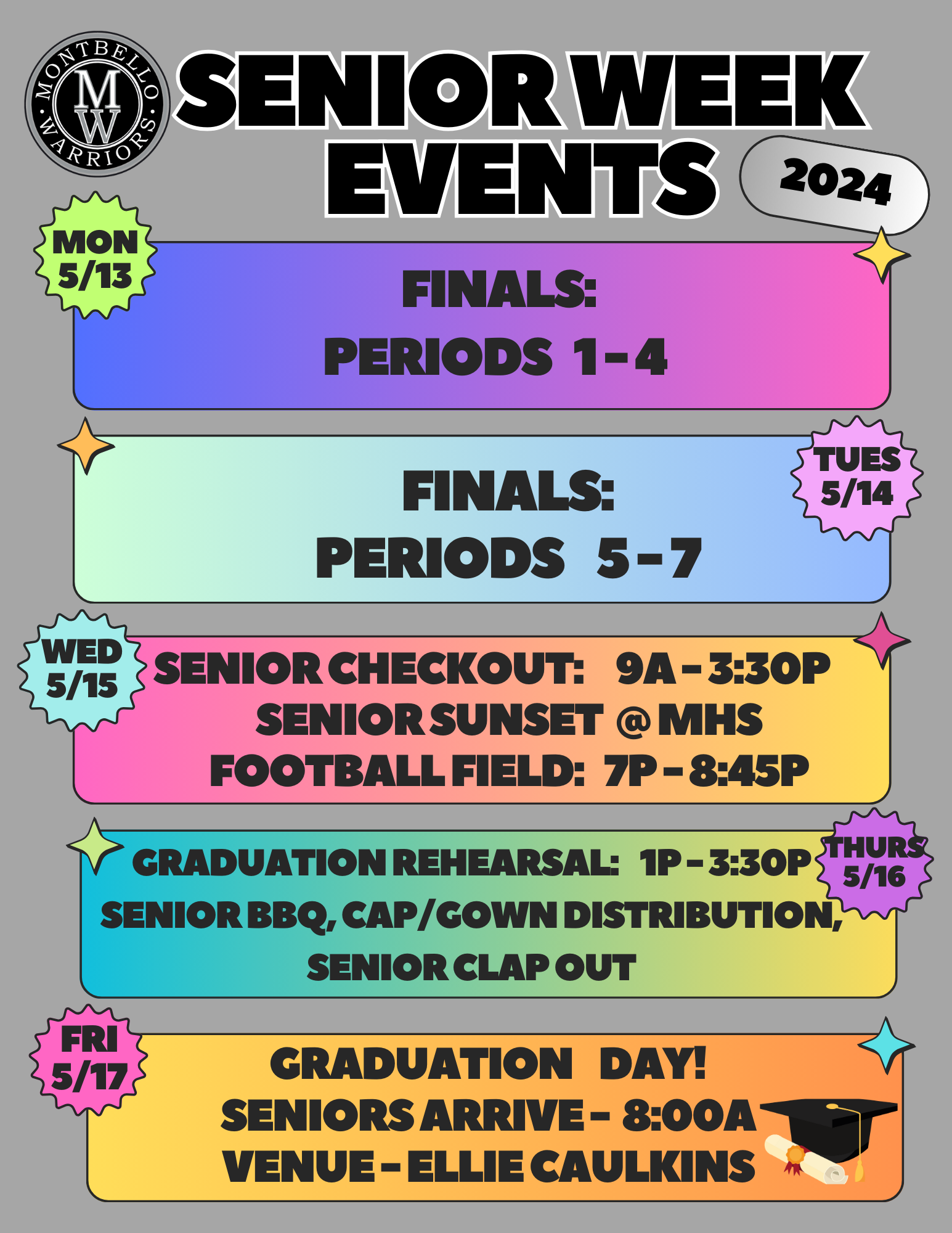Montbello High School » Senior Week Events