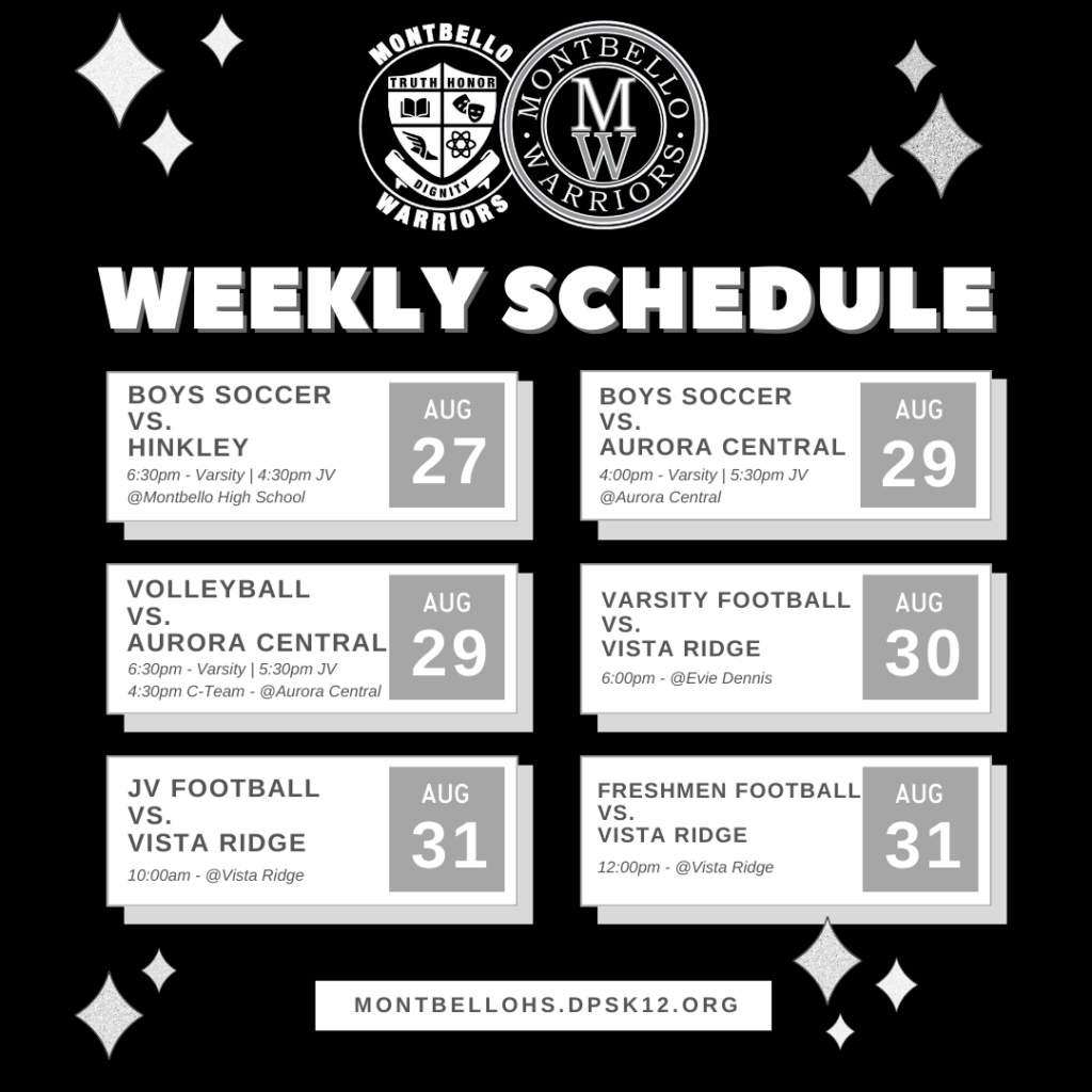 Montbello High School » Weekly Athletics Schedule